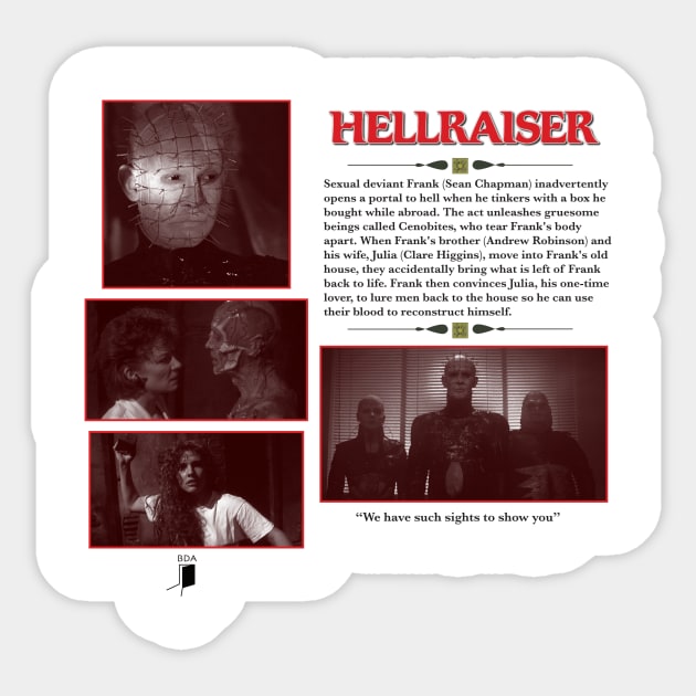 Hellraiser Synopsis Design - Hellraiser - Sticker | TeePublic